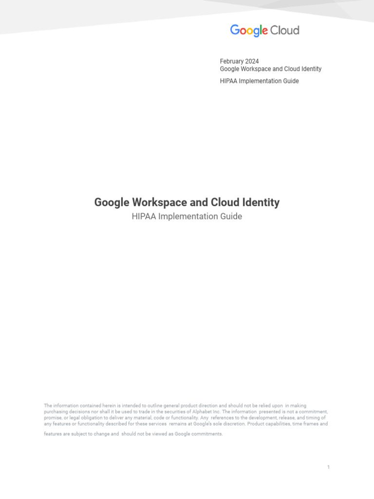 Gsuite Cloud Identity Hipaa Implementation Guide | PDF | Computer File | Cloud Computing