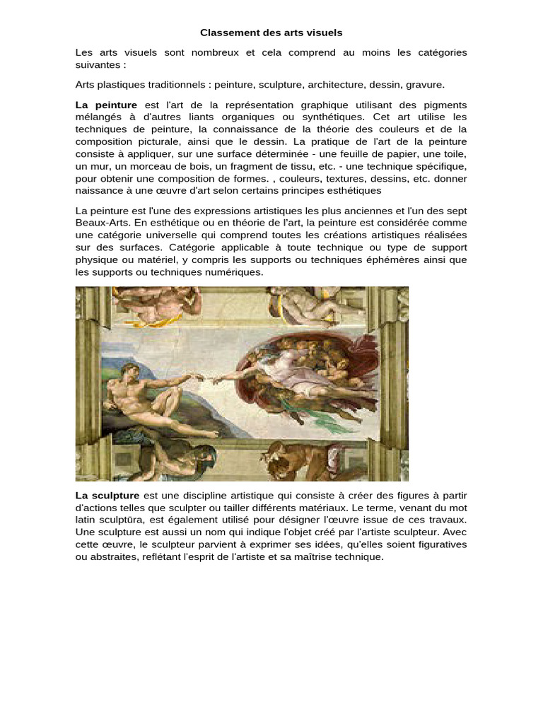 Classification Des Arts Visuels | PDF | Dessin | Arts