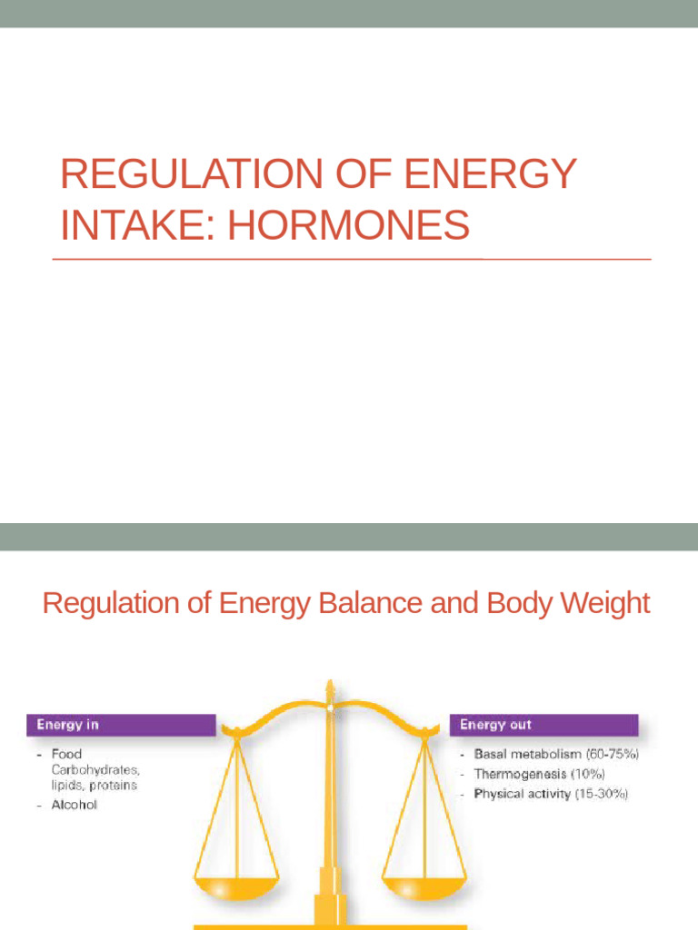 Regulation of Energy Intake - Hormones | PDF | Leptin | Eating