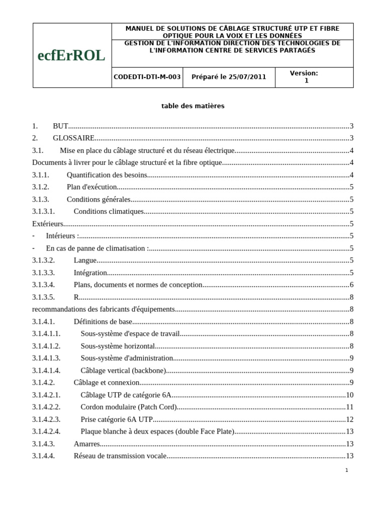 Manuel de Câblage Structuré, UTP Et Fibre Optique | PDF | Fibre optique ...
