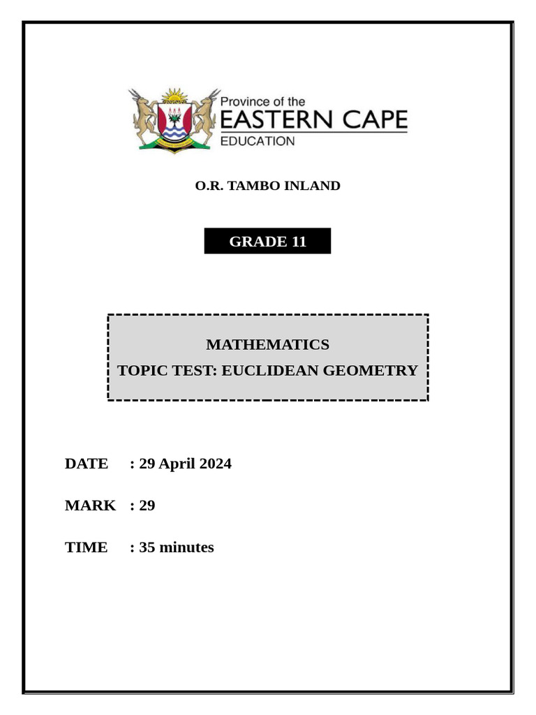 Gr11 Eucl Test | PDF