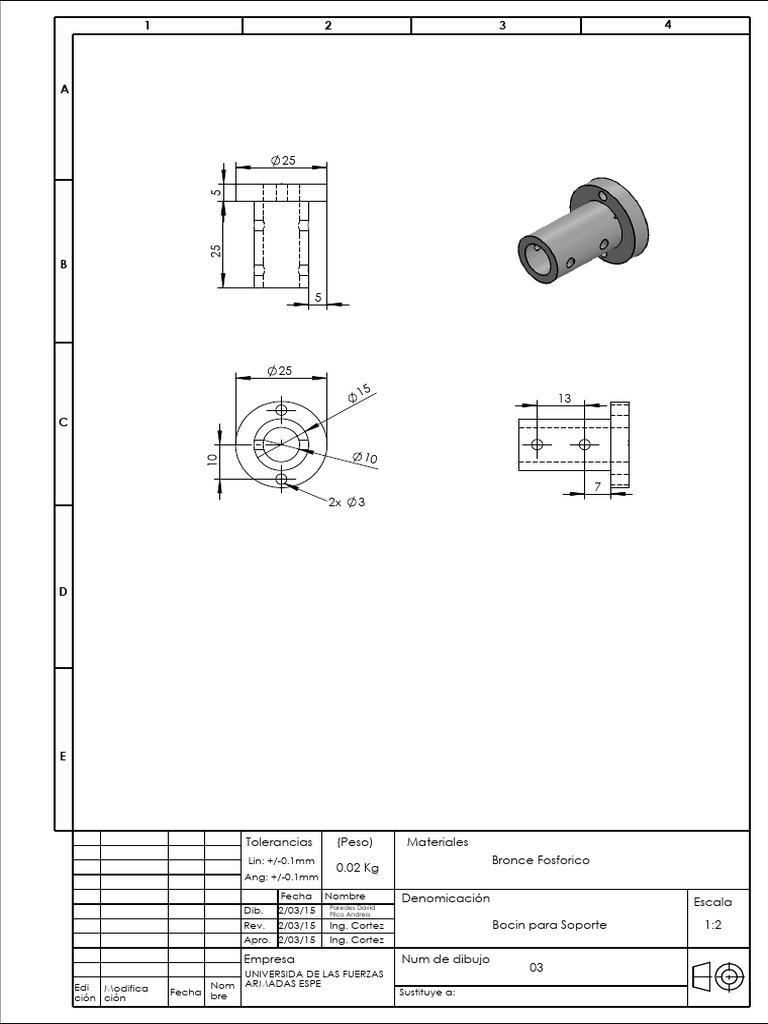 Especificaciones de Bocin para Soporte | PDF