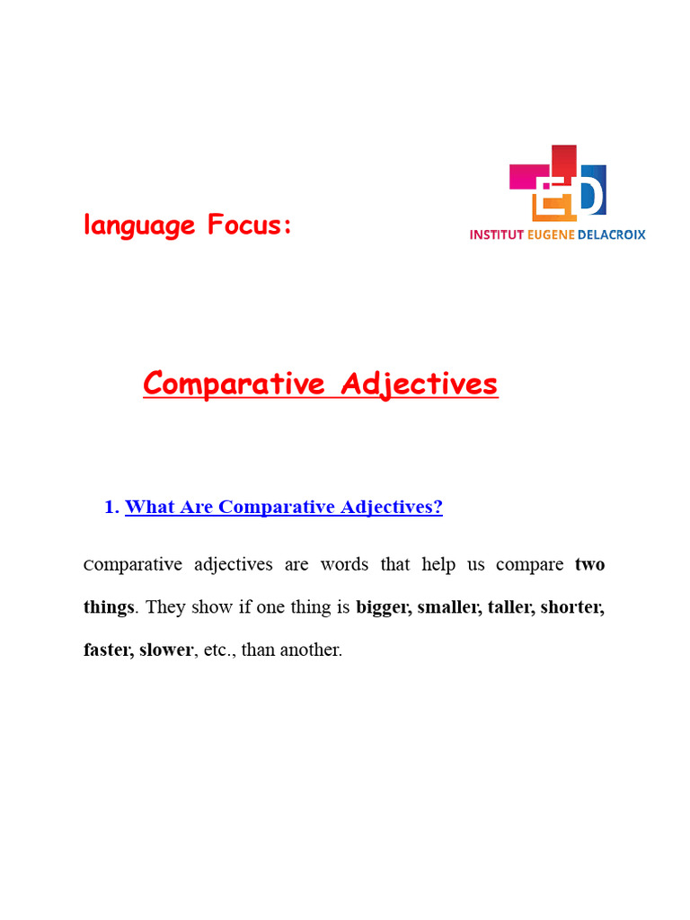 Comparative Adjectives Guide | PDF