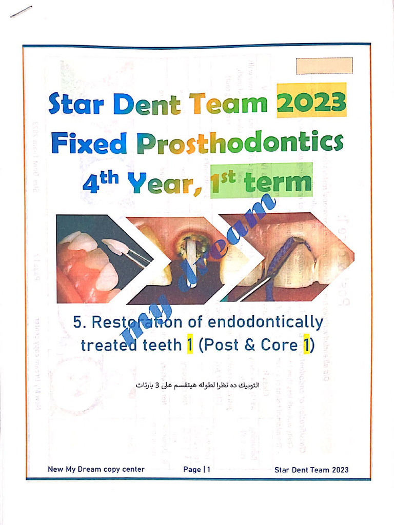 (Crown) Post & Core Part 1+2+3 | PDF