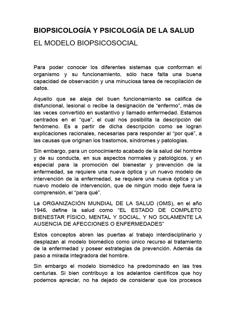 Psicología fono BIOPSICOLOG-A Y PSICOLOG-A DE LA SALUD.docx | PDF | Sicología | Ciencias del ...
