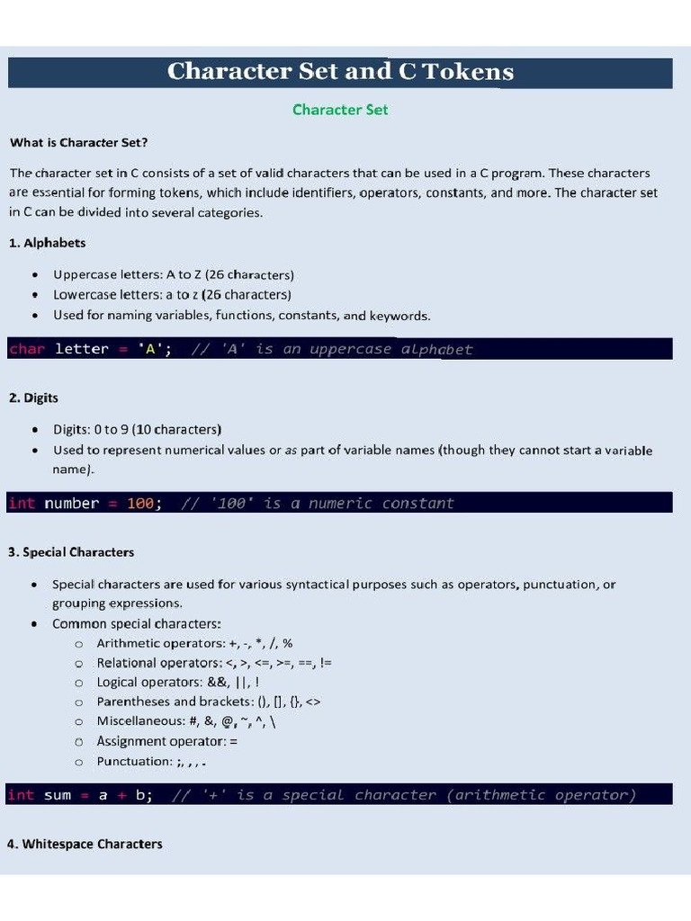 C Characters | PDF