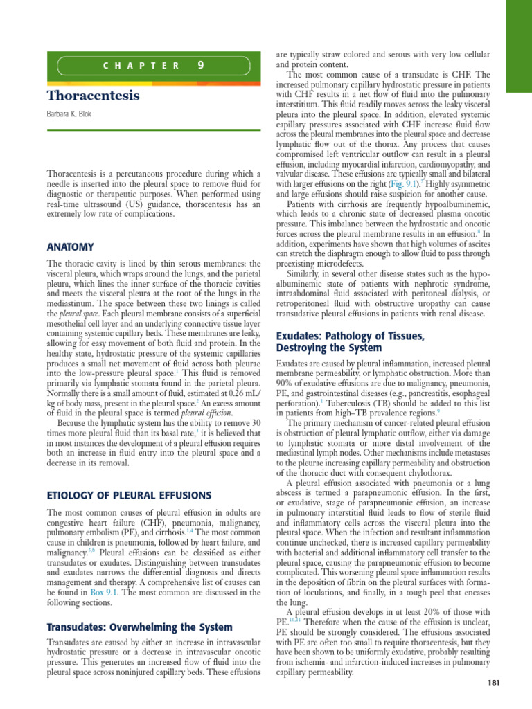 Thoracentesis | PDF | Clinical Medicine | Medical Specialties