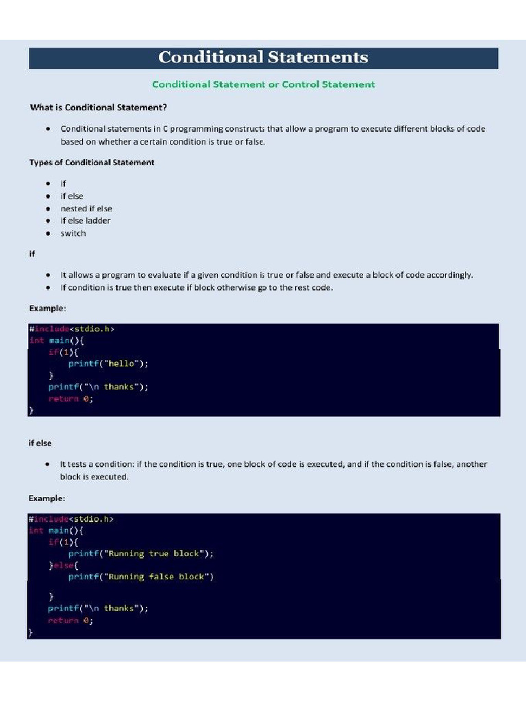 Conditional and Iretation | PDF