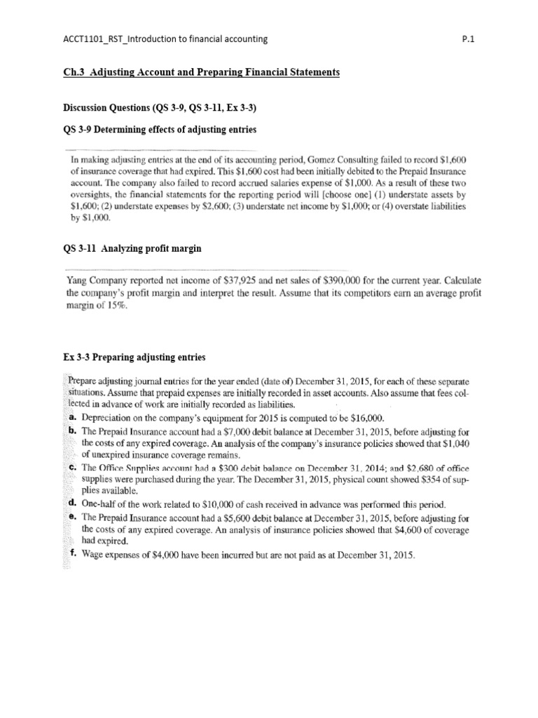 Ch3 Discussion and Assignment Questions | PDF