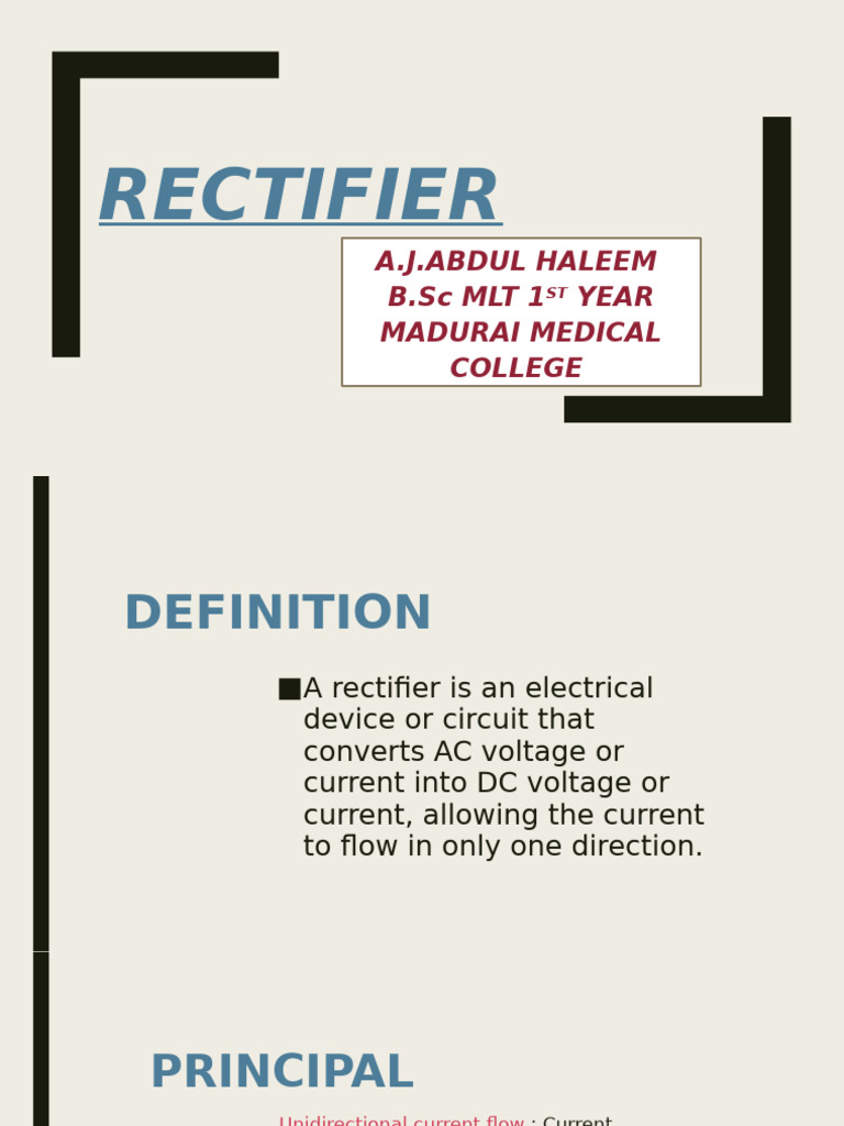 Rectifier | PDF