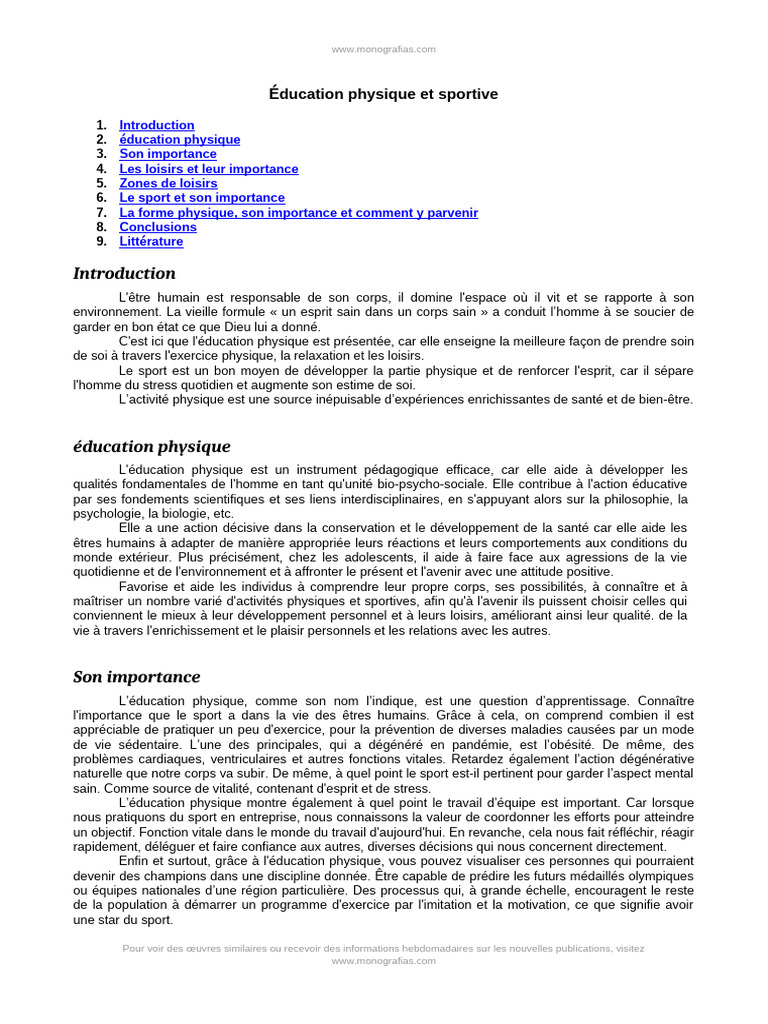 Éducation physique et sport | PDF | Des sports | Physique