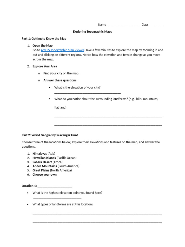 Exploring Topographic Maps | PDF | Mountains | Map