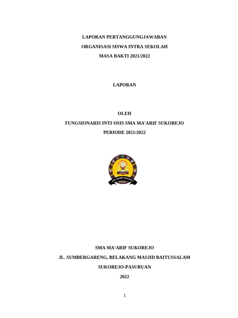 Lpj Osis 2021-2022 Sulfa Eka | PDF