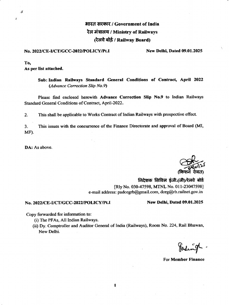 2025 - 01 - 09 IIndian Railways Standard General Conditions of Contract, April-2022 Advance ...