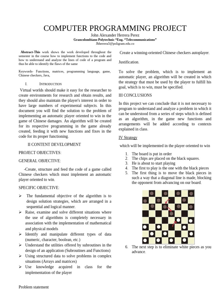 Chinese Checkers Autoplayer Algorithm | PDF | Matrix (Mathematics ...