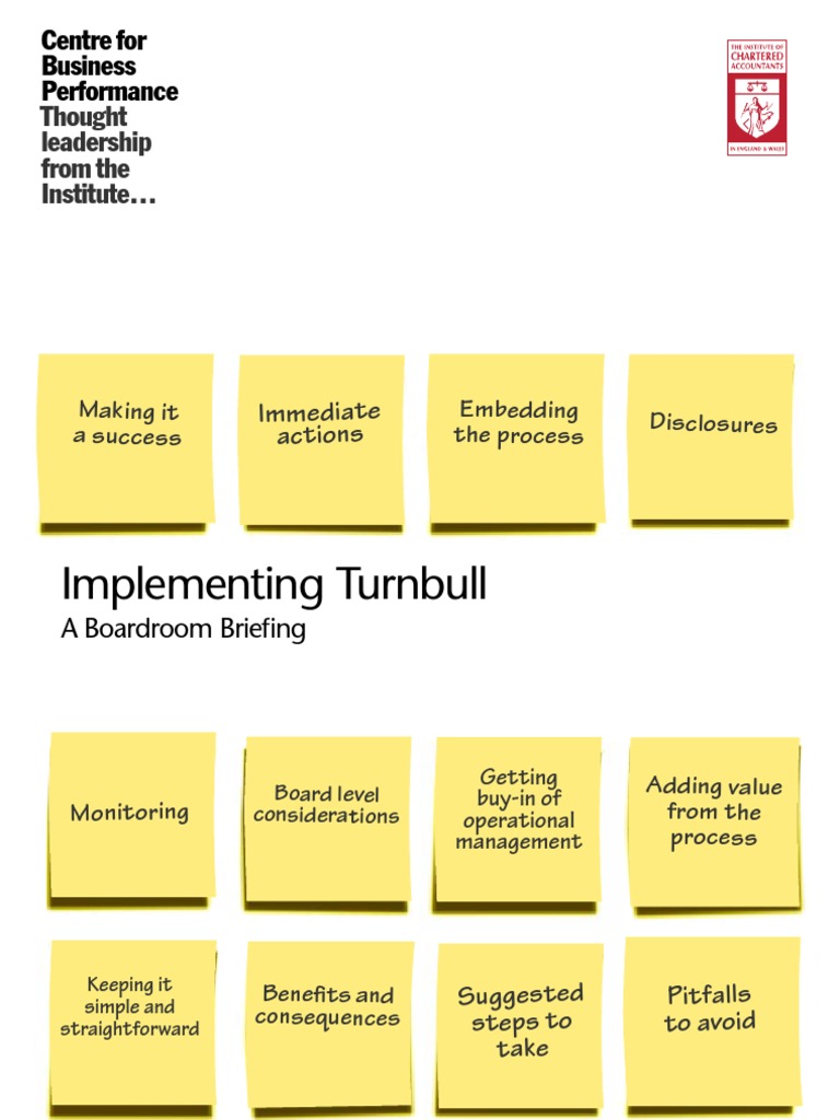 ICA Implementing Turnbull | PDF | Risk Management | Internal Control