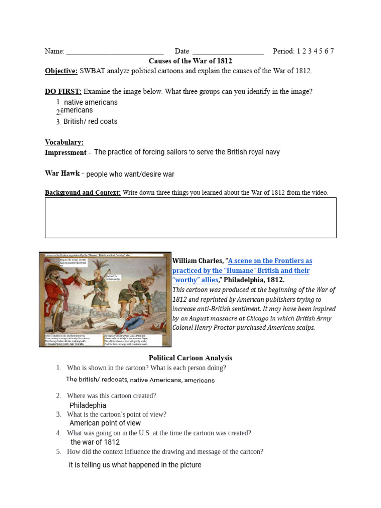 2. Causes of the War of 1812 | PDF