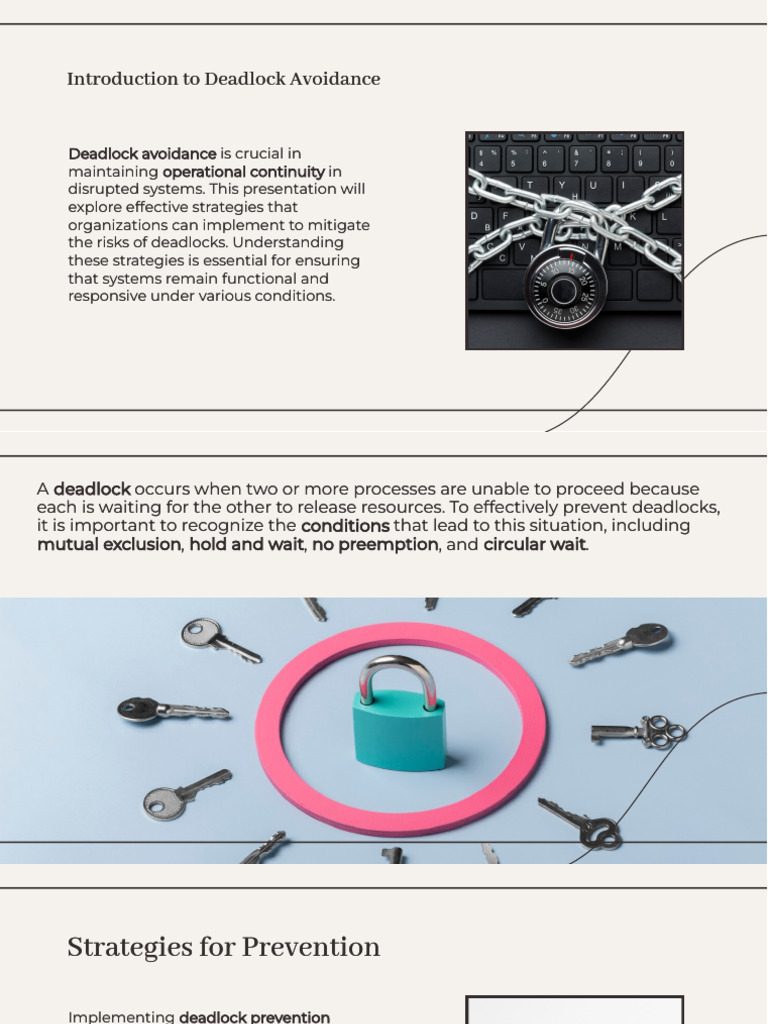 Strategies For Deadlock Avoidance in Disrupted Systems Ensuring ...
