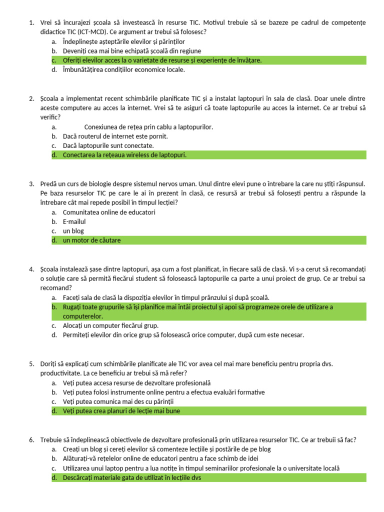 Chestionar Final | PDF