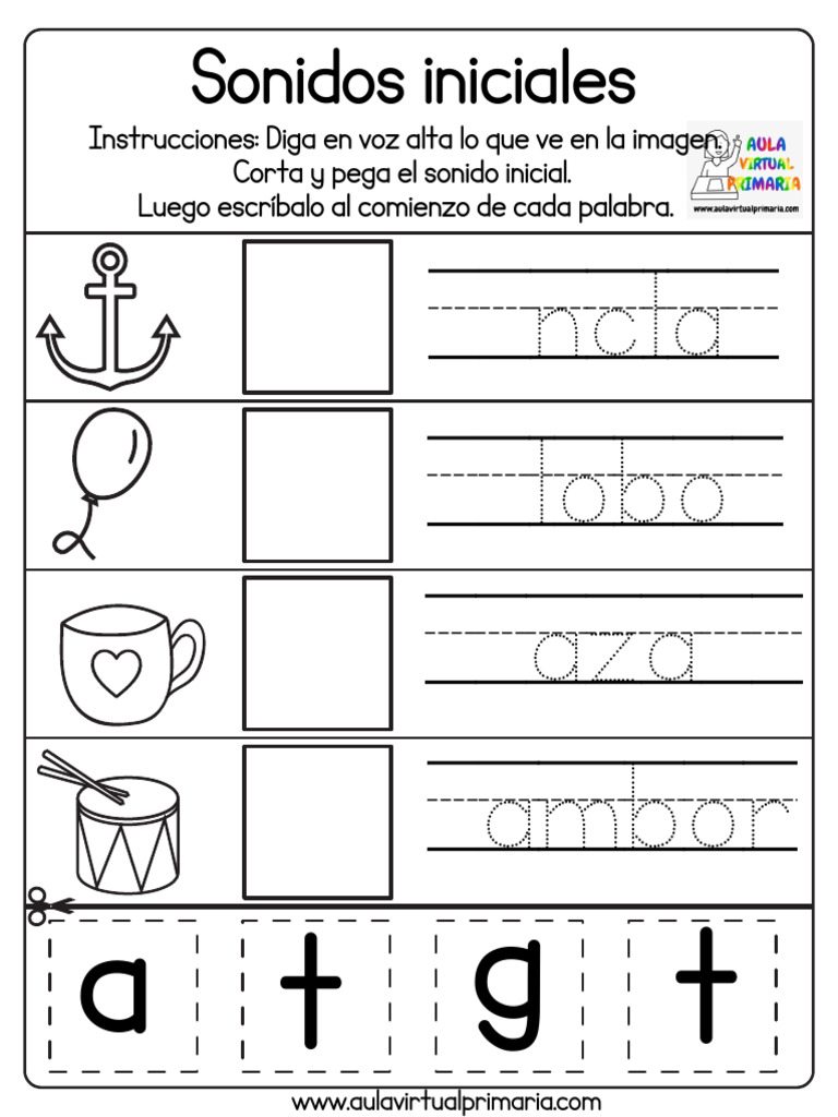 Sonidos Iniciales Hojas de Trabajo | PDF