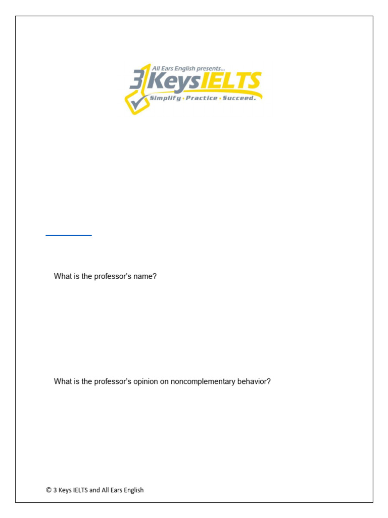 Listening Lesson 3 Extra Practice Other Question Types | PDF