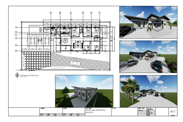 One Storey Residential Building Ground F | PDF | Architectural Design ...