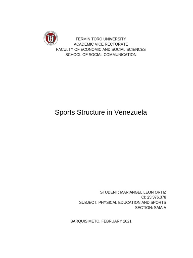 Sports Structure in Venezuela | PDF | Sports | Social Psychology