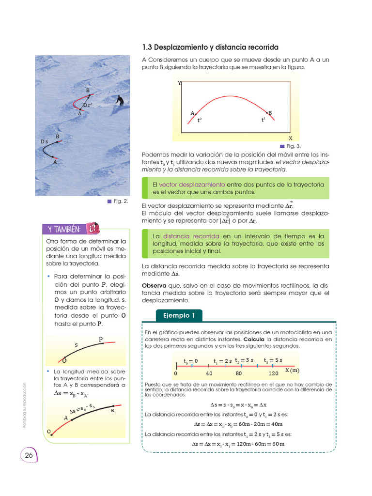 Desplazamiento y distancia recorrida | PDF | Vector Euclidiano | Longitud