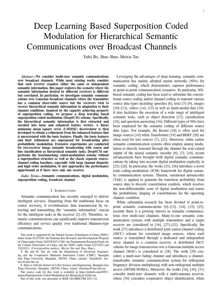 Deep Learning Based Superposition Coded Modulation For Hierarchical Semantic Communications Over ...