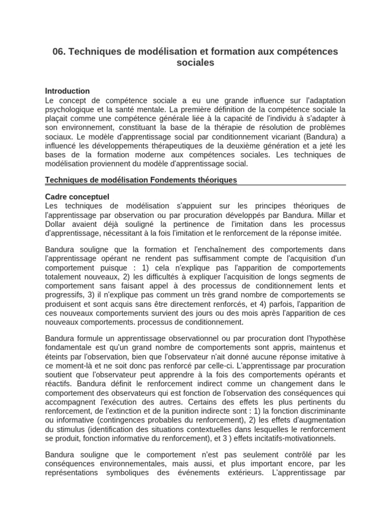 6. Techniques de modélisation et d'entraînement aux compétences ...