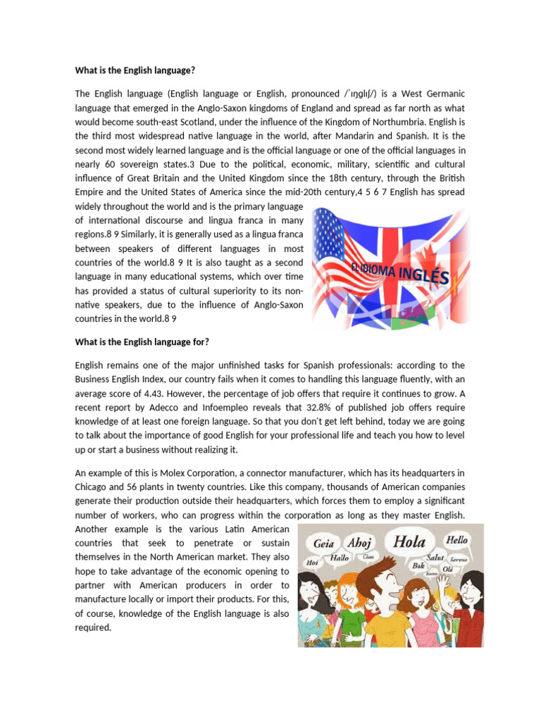 What Is The English Language? | PDF | English Language | Spanish Language