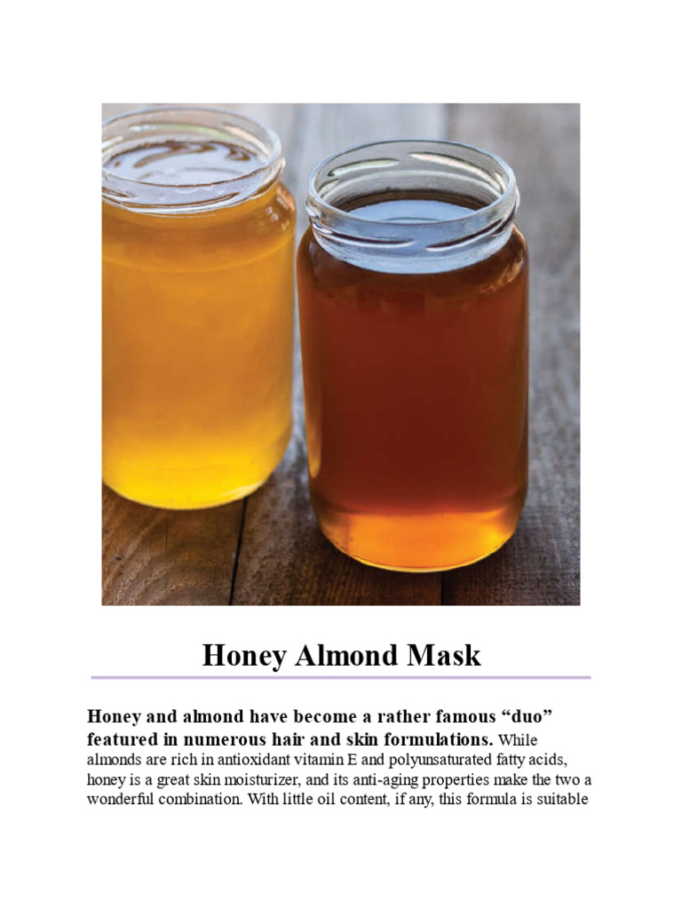 Resep Masker Madu Dan Almond | PDF