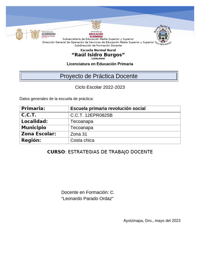 PROYECTO DE PRACTICAS 5 GRADO | PDF | Enseñando | Aprendizaje