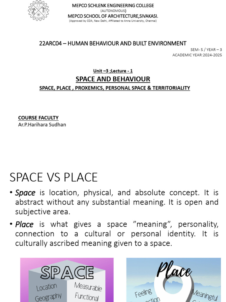 Space and place | PDF | Space | Psychology