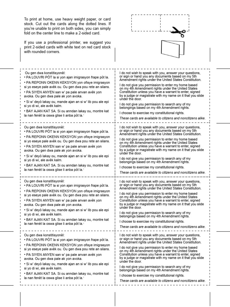 Artwork For Printing Your Own Red Cards - Haitian Creole | PDF ...