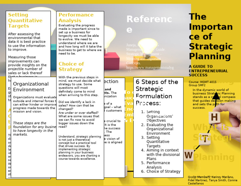 The Importance of Strategic Planning - SMF 2 Brochure | PDF | Strategic ...