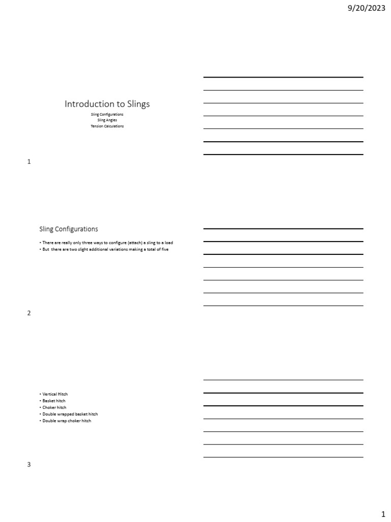 Sling Configuration and Capacity Guide | PDF