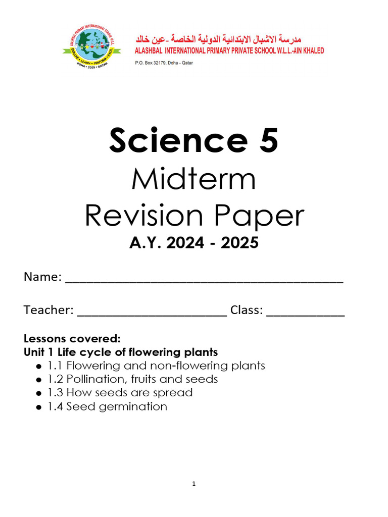 Science 5 Midterm Revision: Plant Life Cycle | PDF | Flowers | Petal