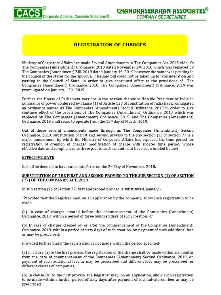 Registration of Charges: Effective Date | PDF | Domain Name Registrar ...
