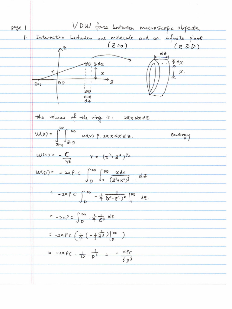 VDW Force Between Macroscopic Objects | PDF