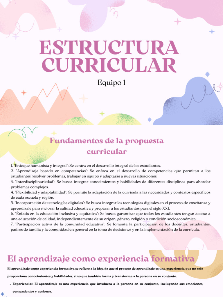 Presentacion Estructura Curricular | PDF | Aprendizaje | Plan de estudios
