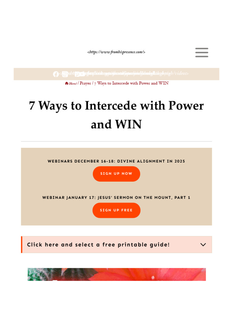 7 Ways To Intercede With Power and WIN - From His Presence® | PDF ...
