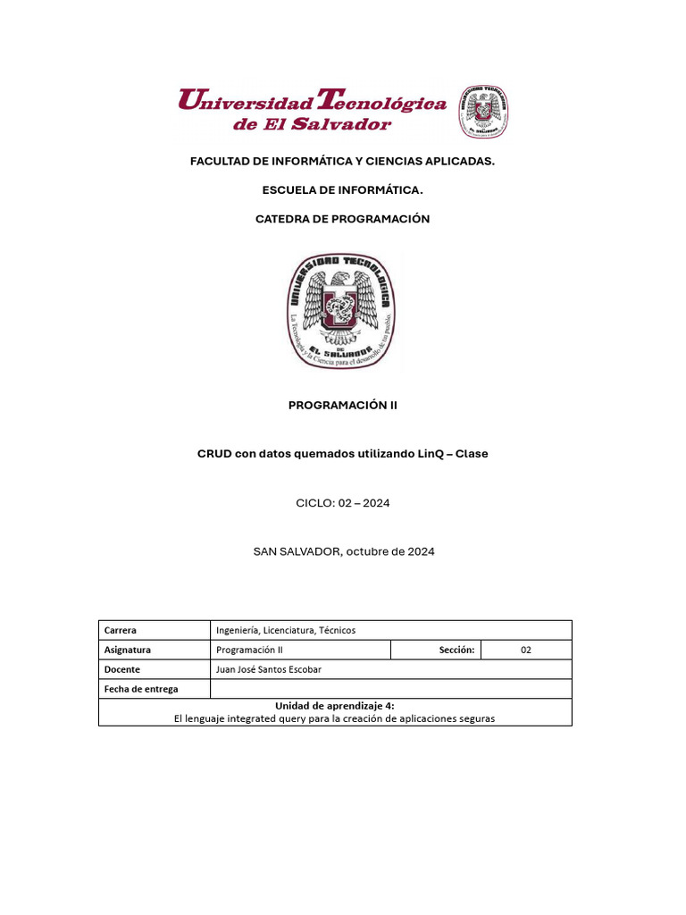 CRUD con LINQ | PDF | SQL | Consulta integrada de idiomas