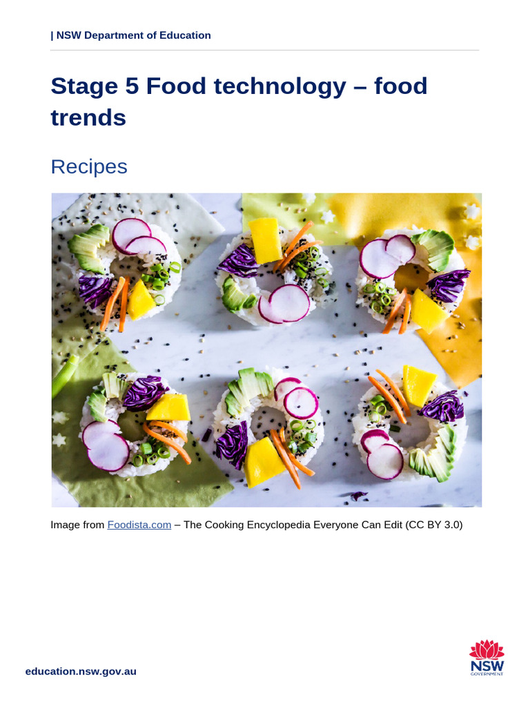 Tas s5 Food Technology Food Trends Recipes | PDF | Sushi | French Fries