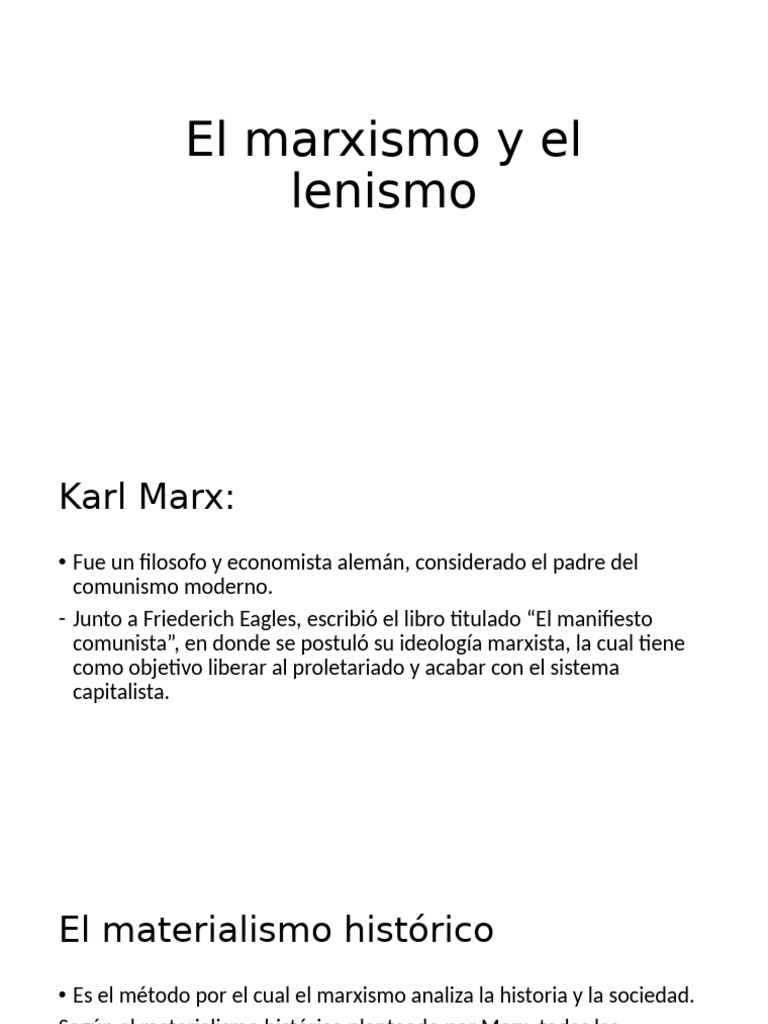 El Marxismo y El Lenismo | PDF