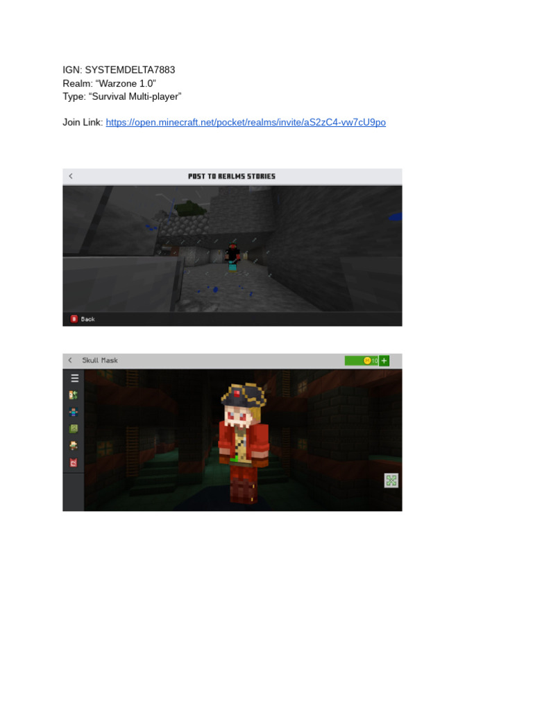 Joinable Minecraft SMP Realm! | PDF