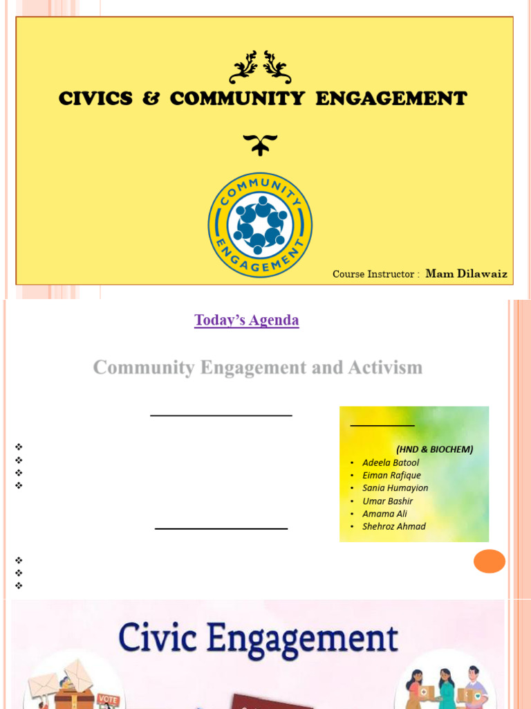 Community Engagement and Activism | PDF | Community | Group Cohesiveness