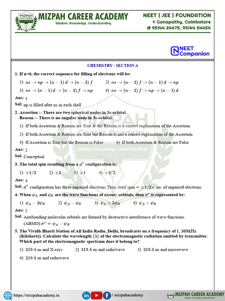 100_Days_Challenge_Day-5_Solution_Structure_of_Atom | PDF | Isotope ...