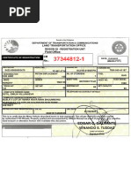 LTO Certificate of Registration Sample | PDF