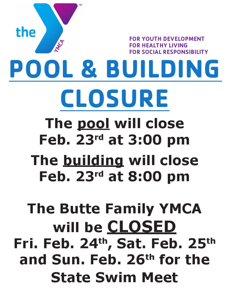 YMCA Pool and Building Closure Notice | PDF | Social Science | Travel